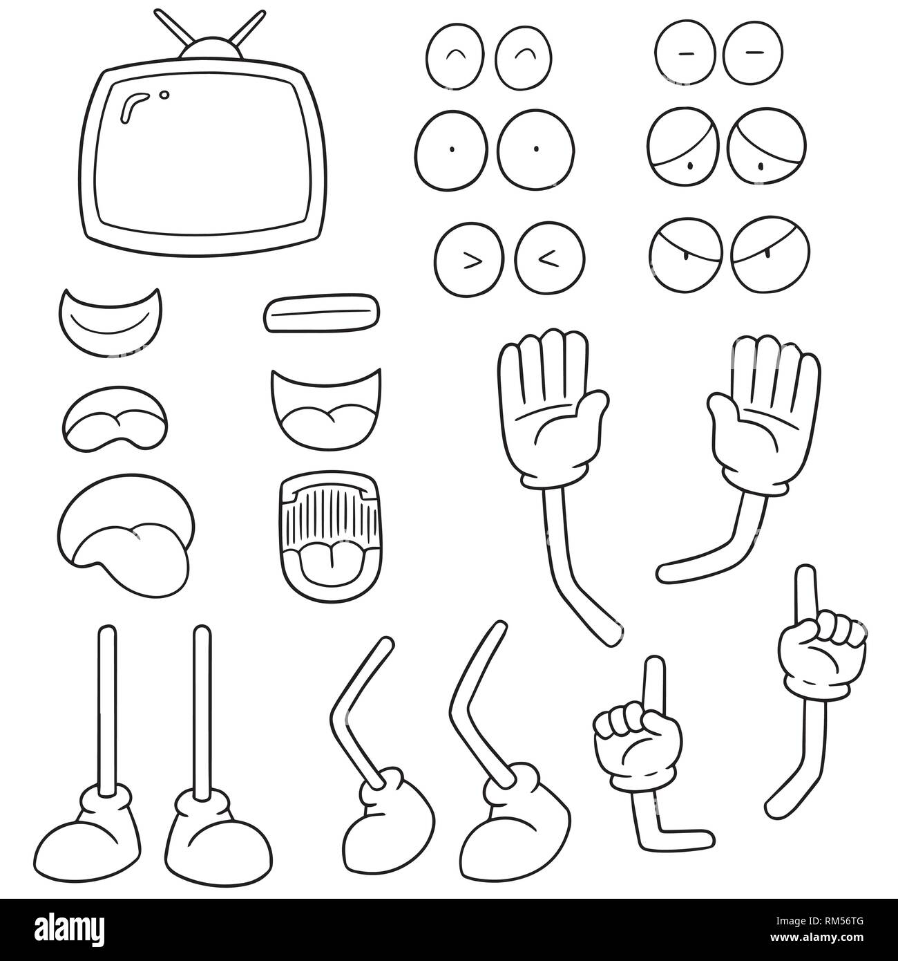 vector set of television cartoon Stock Vector Image & Art - Alamy