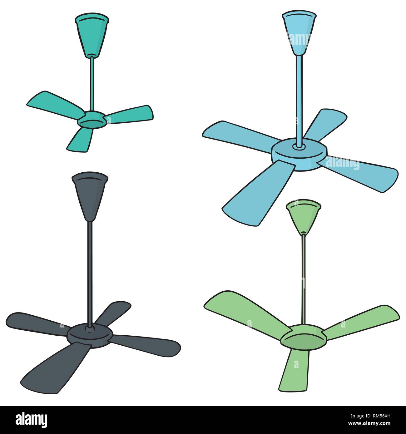 vector set of ceiling fan Stock Vector Image & Art - Alamy