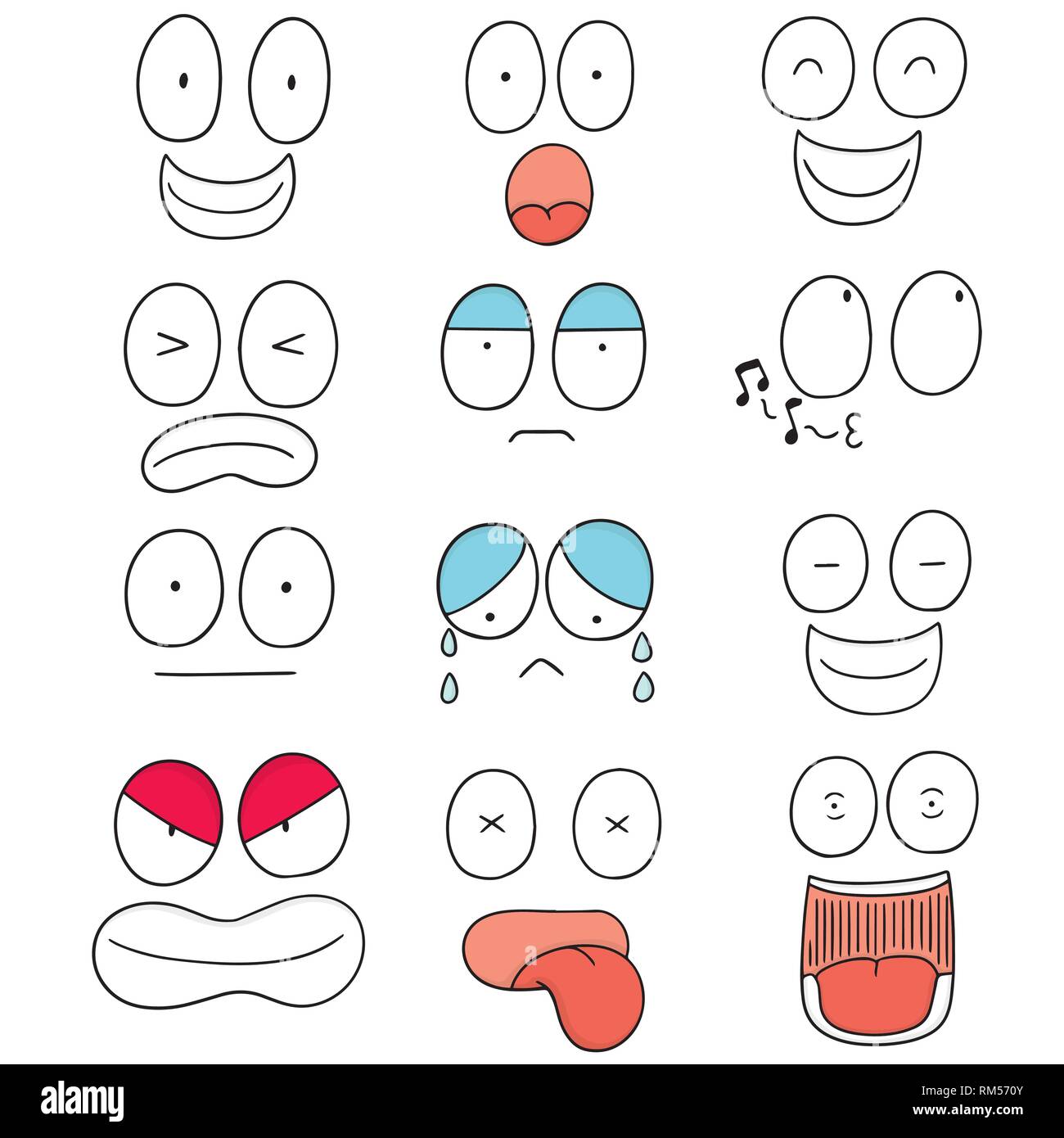vector set of cartoon face Stock Vector Image & Art - Alamy