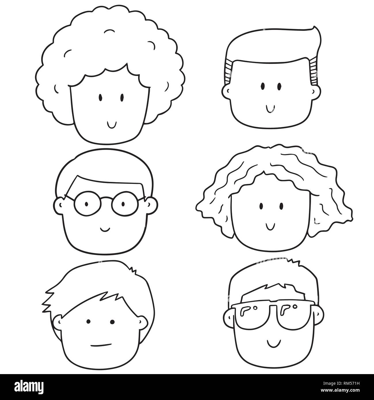 vector set of cartoon face Stock Vector Image & Art - Alamy
