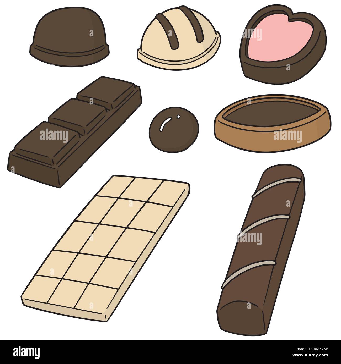 vector set of chocolate Stock Vector Image & Art - Alamy