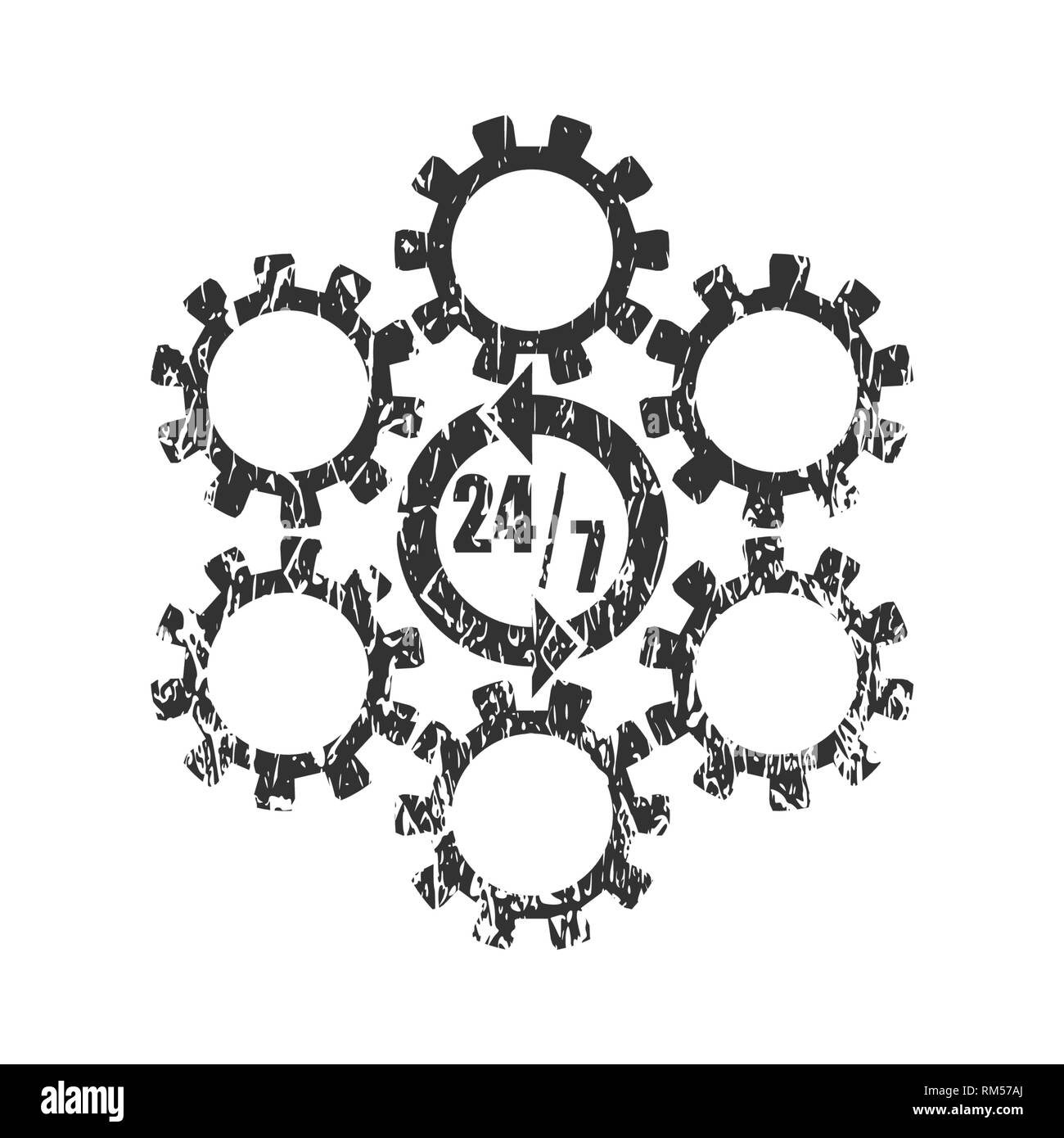 timing badge symbol 7 and 24 Stock Vector Image & Art - Alamy