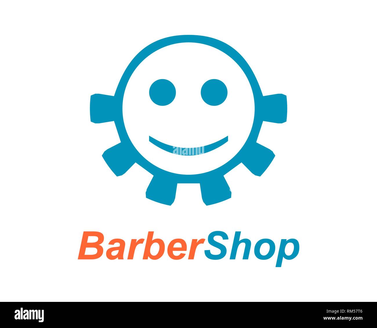 Simple barber shop emblem Stock Vector Images - Alamy