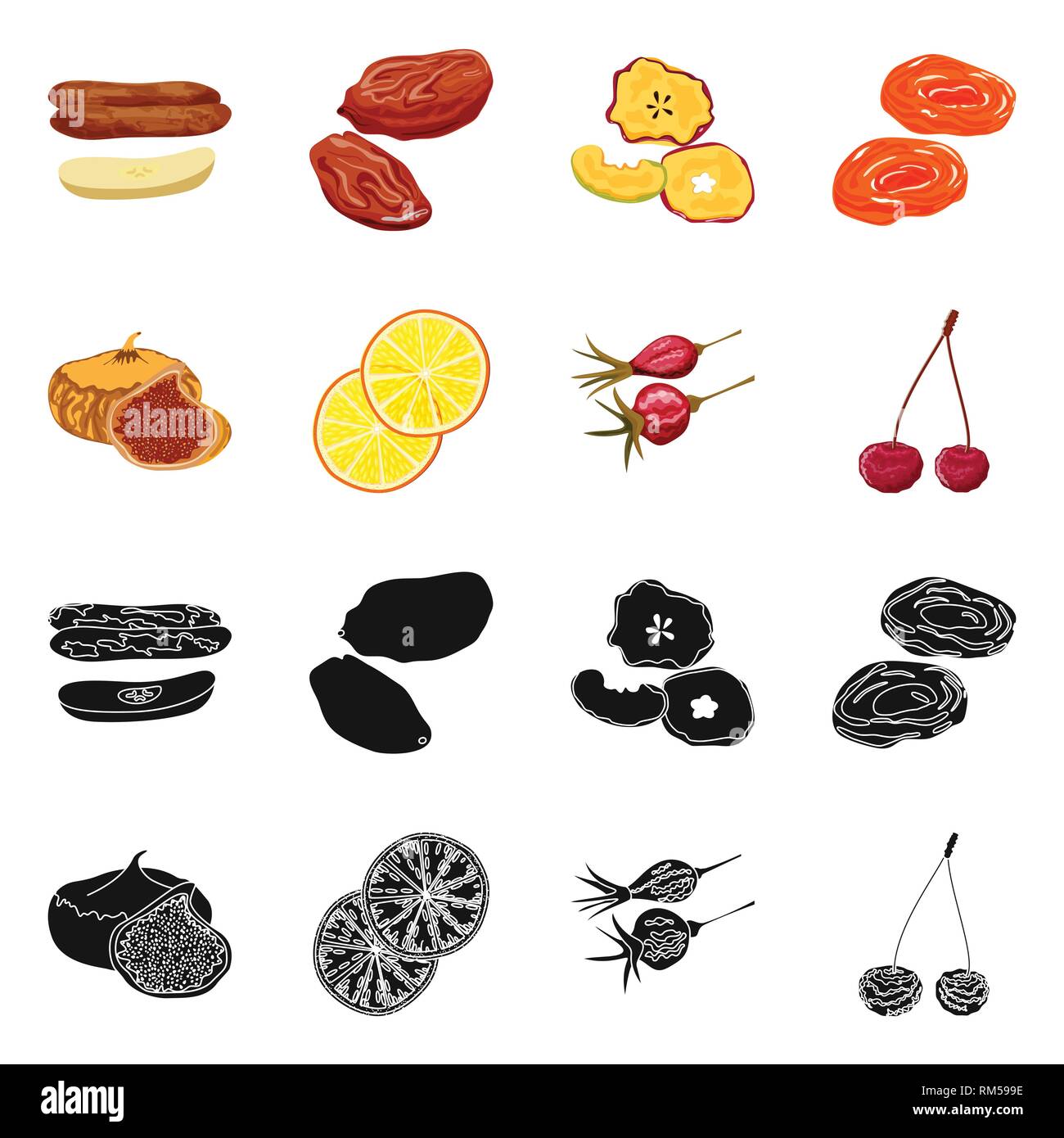 Vector illustration of food and raw icon. Collection of food and nature ...