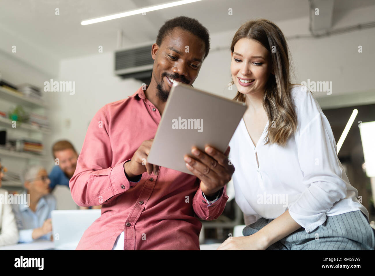 Business people good teamwork in office. Teamwork successful meeting ...