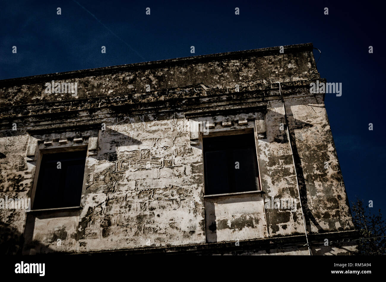 exterior part of a southern Italian building in high contrast Stock ...