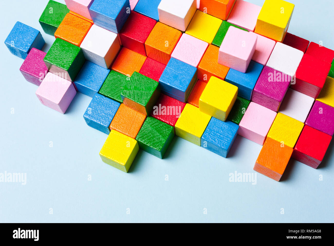 Color cubes in the puzzle. Concept creative, logical thinking, art ...