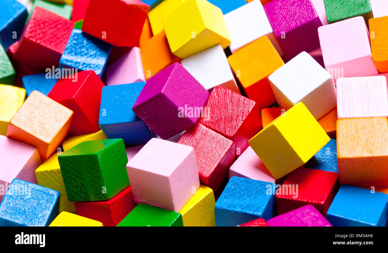 Color cubes close-up. The concept of creativity. Abstract background ...