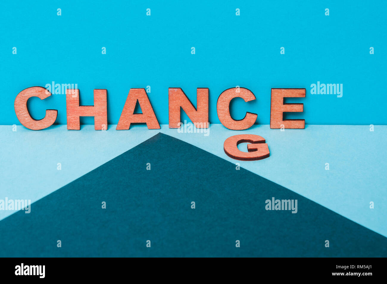 word Change to Chance from wooden letters. Personal development, career ...