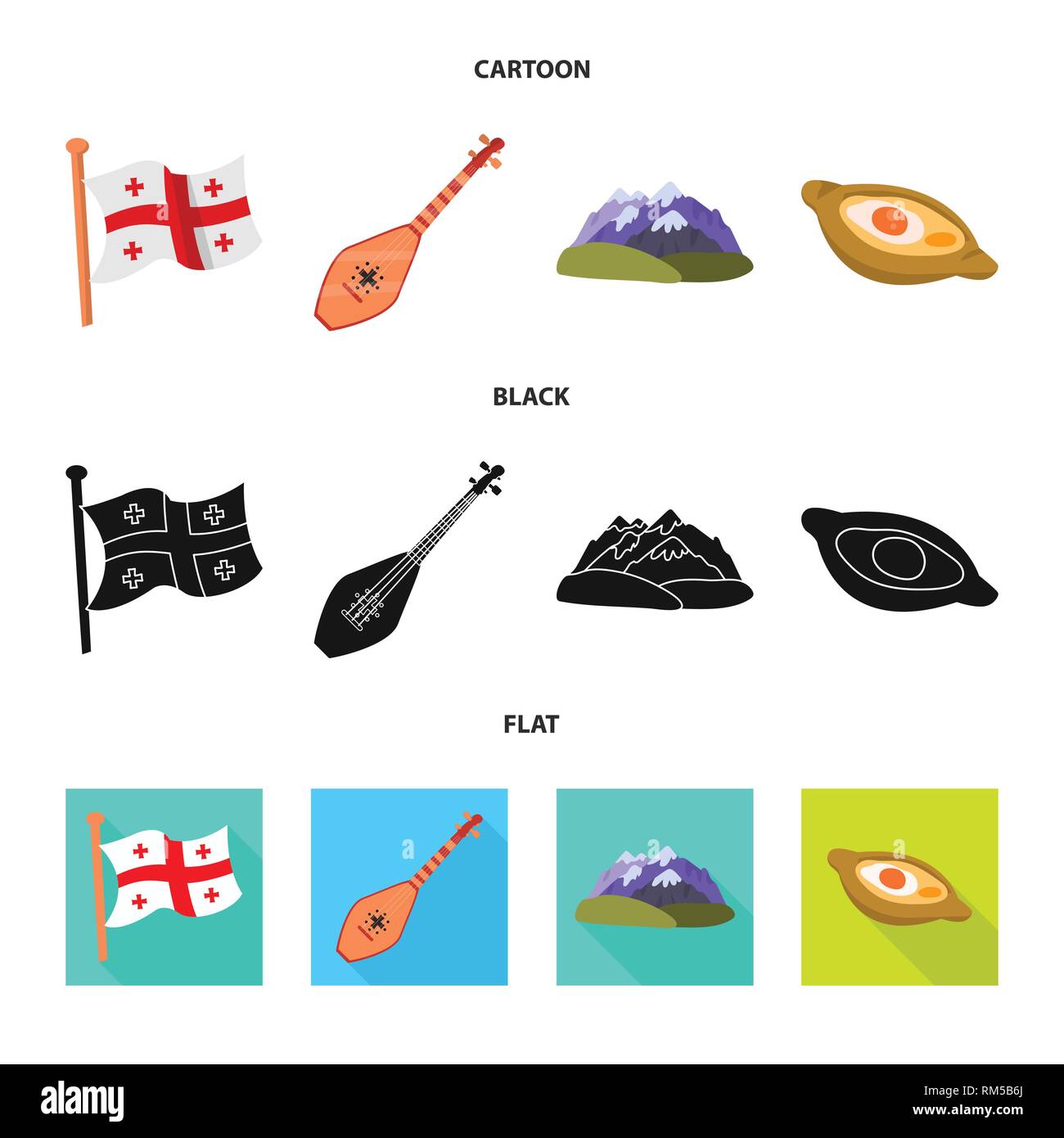 Vector illustration of culture and sightseeing sign. Collection of ...