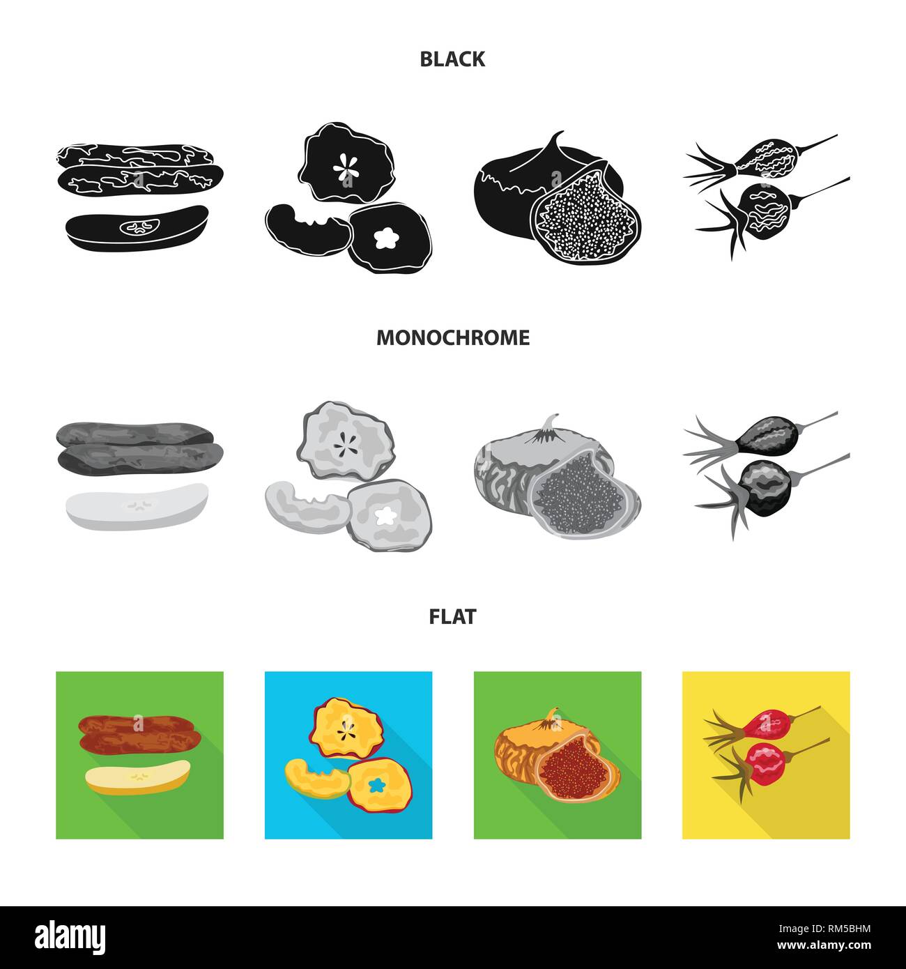Vector illustration of food and raw sign. Set of food and nature stock ...