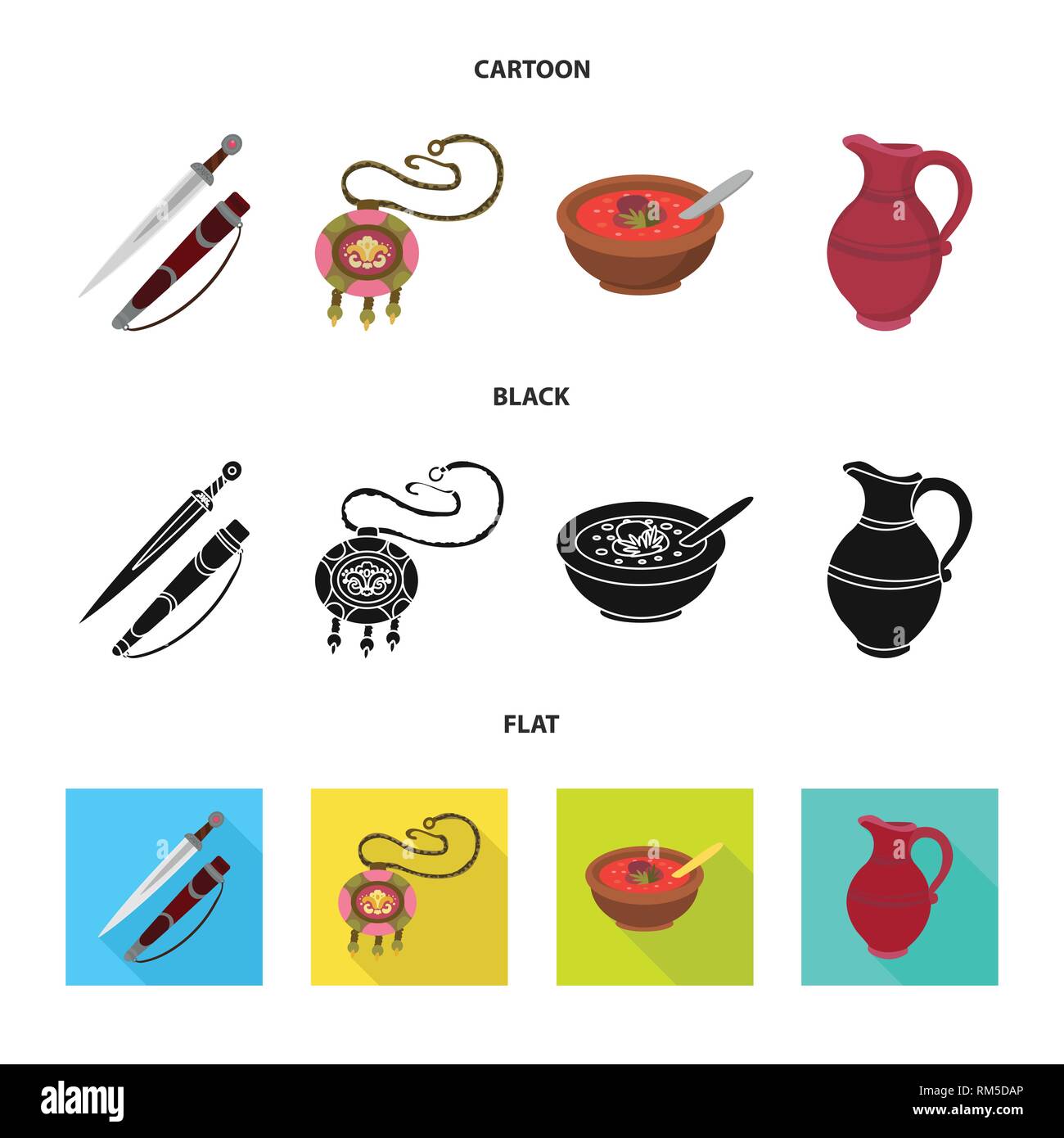 Isolated object of culture and sightseeing sign. Set of culture and ...