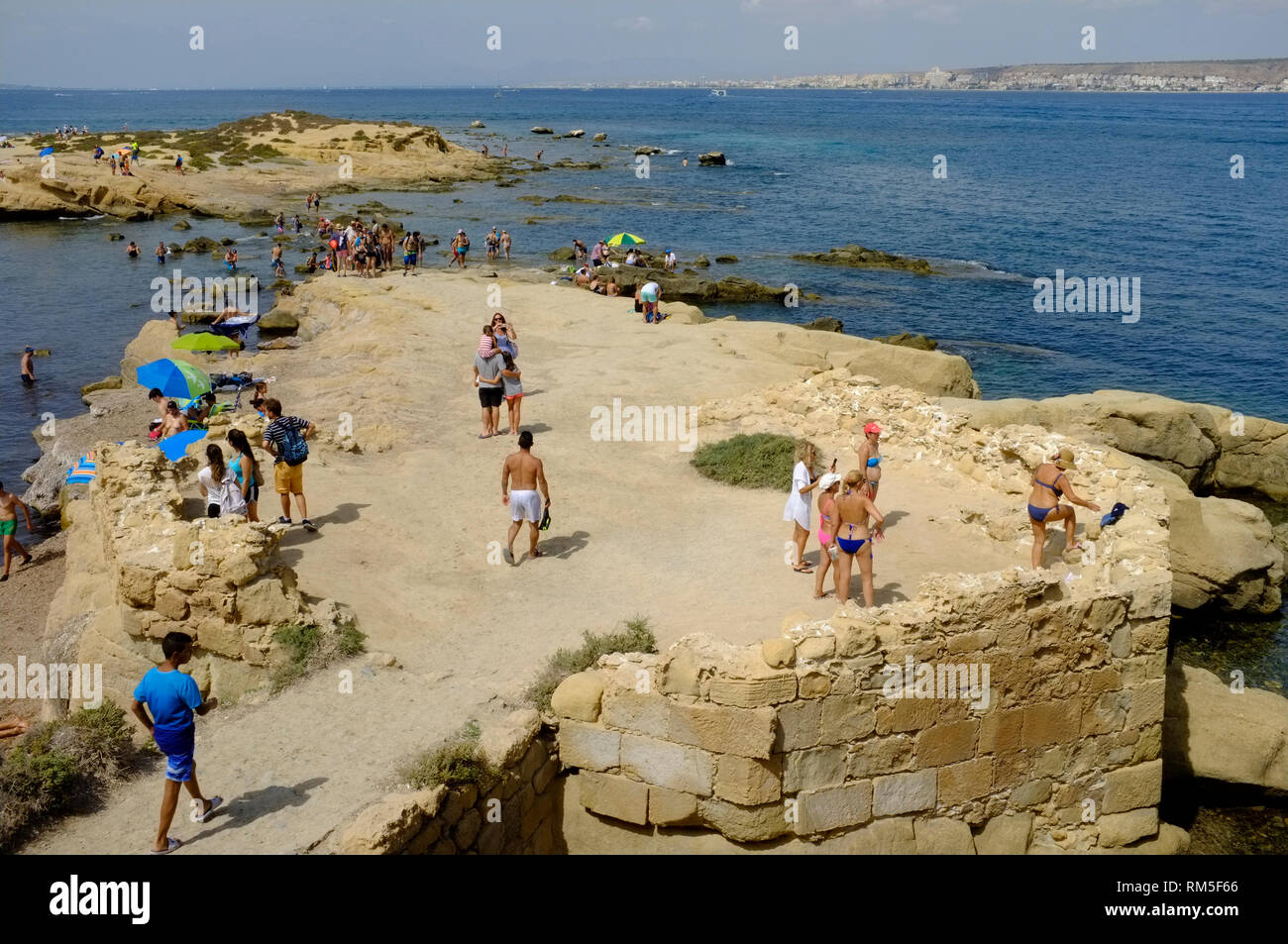 Day trippers on Tabarca Island, Alicante, Spain Stock Photo - Alamy