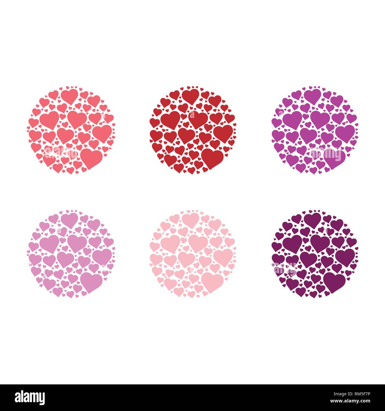 Many small hearts forming abstract shape on white background. Valentine ...