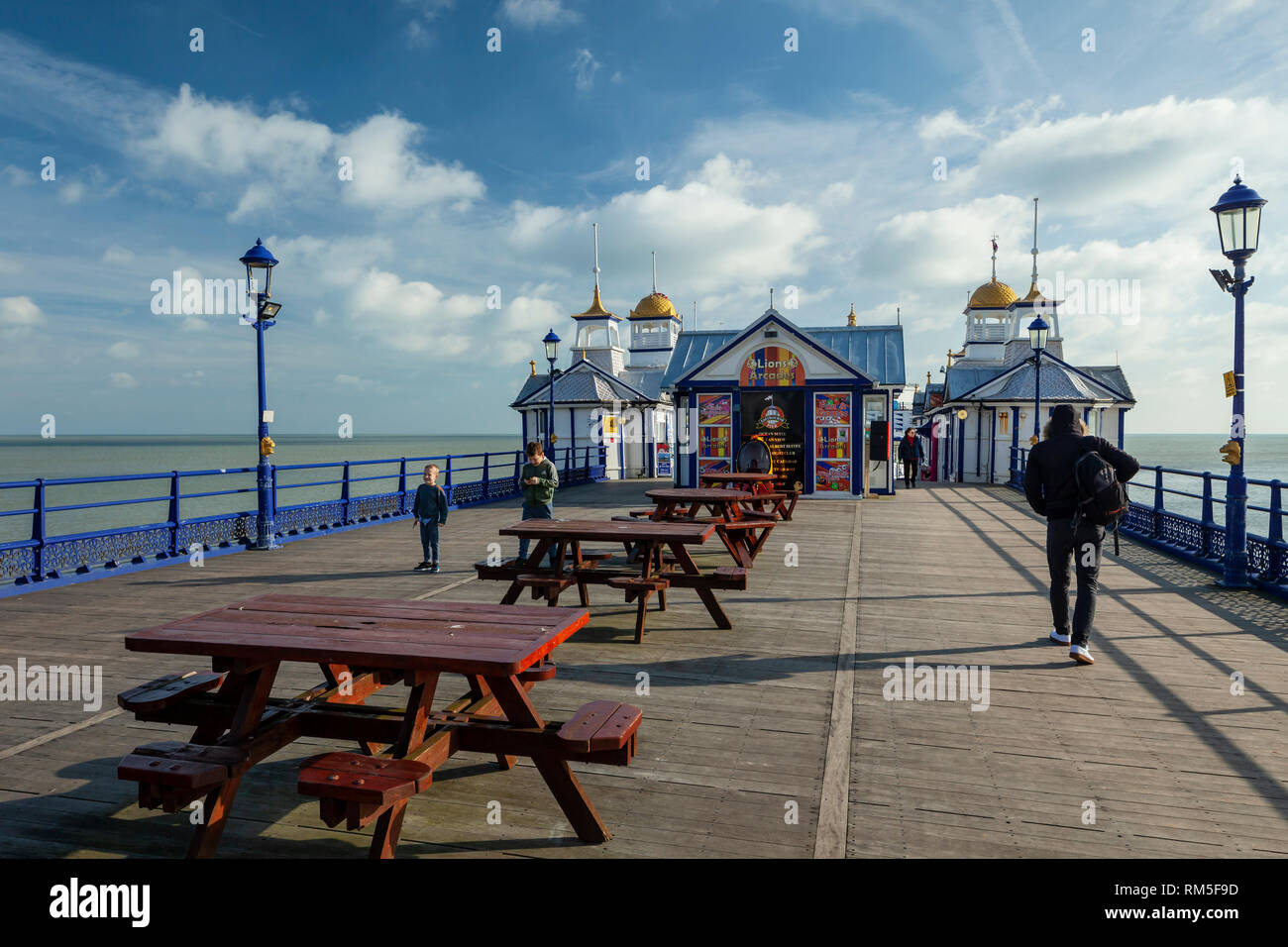 Winter afternoon on Eastbourne Pier in East Sussex Stock Photo - Alamy