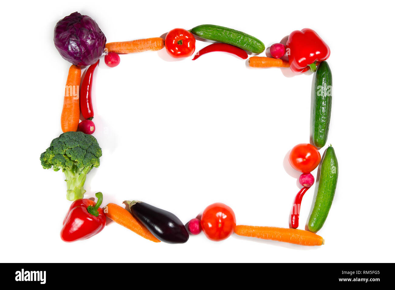 Many different vegetarian vegetables like frame. isolated on white ...