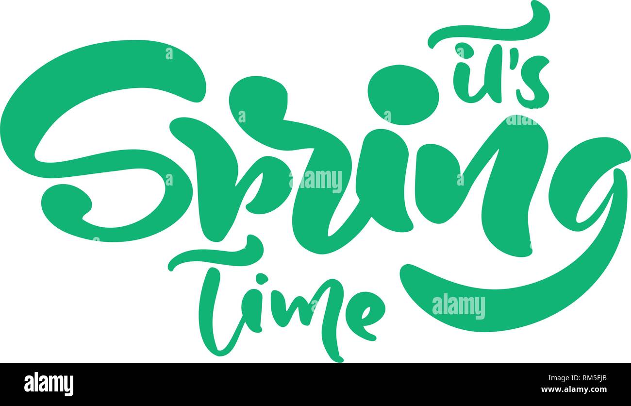 Calligraphy lettering phrase Its Spring Time. Vector Hand Drawn ...