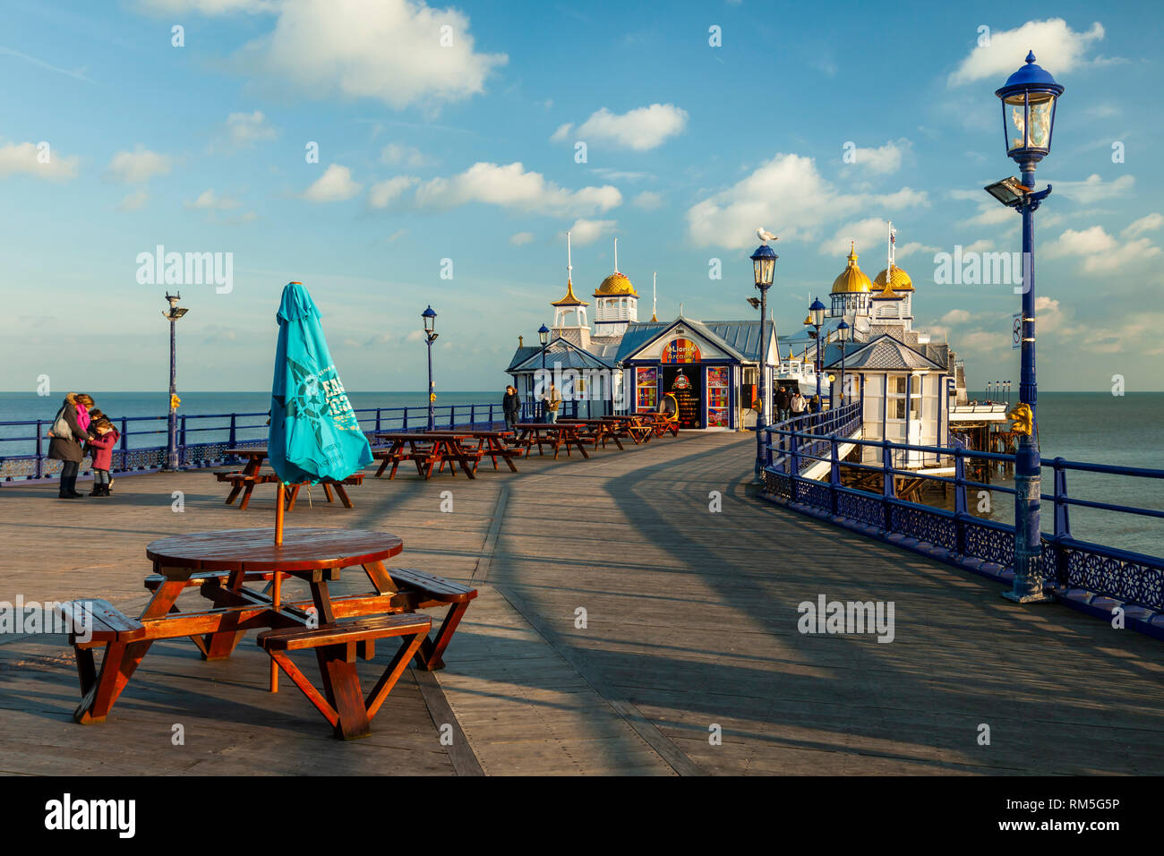 Winter afternoon on Eastbourne Pier in East Sussex, England Stock Photo ...