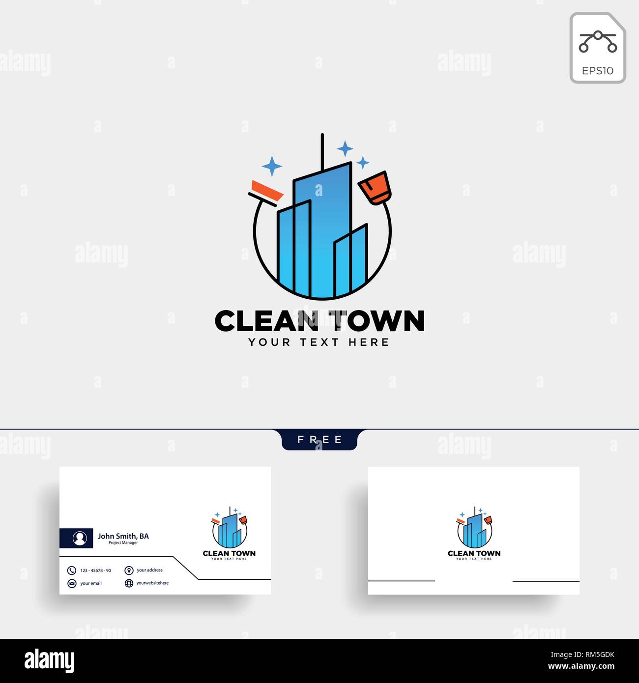 cleaning service city, town logo template vector illustration icon ...