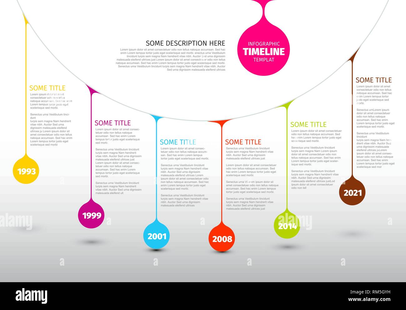 Colorful Vector Infographic timeline report template with colorful ...