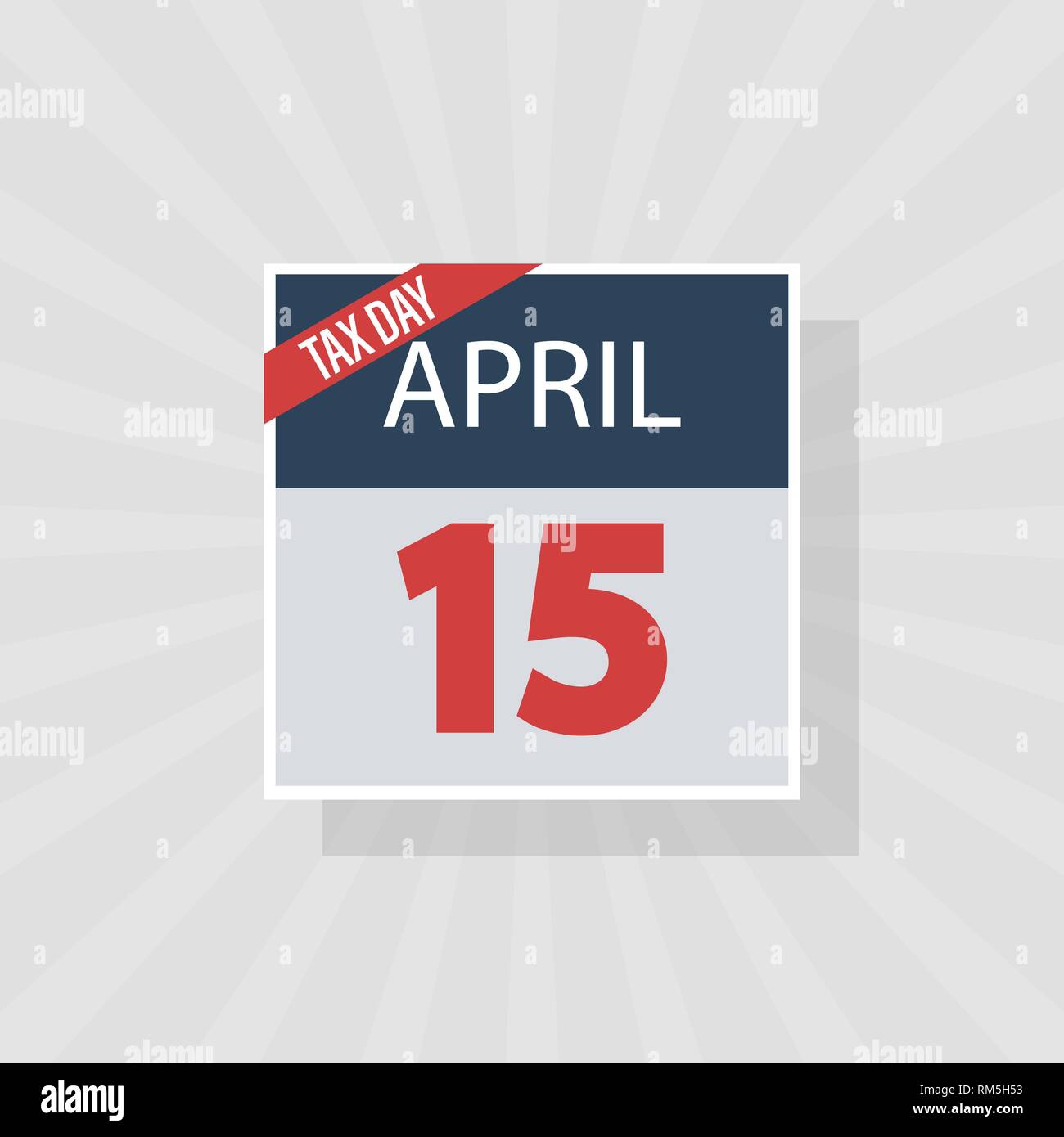 USA Tax Day Warning Icon, April 15th, the Federal Income Tax Deadline ...