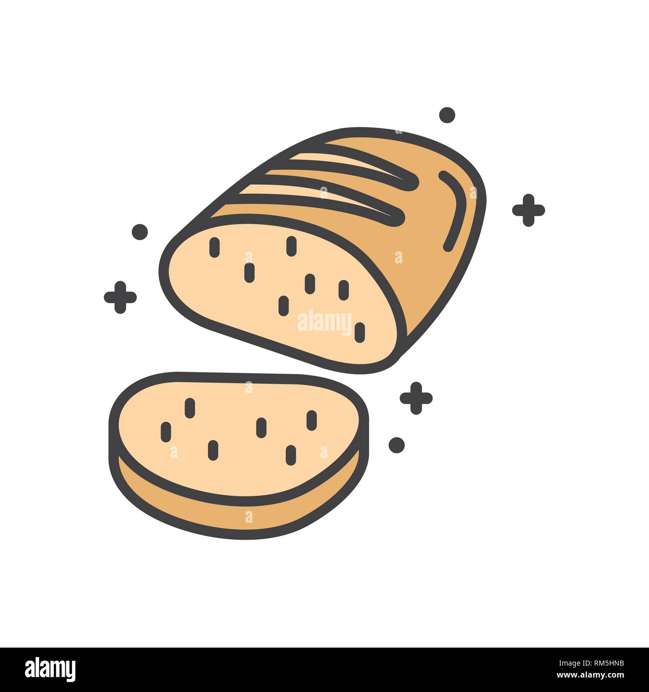 Bread outline icon on white background for graphic and web design ...