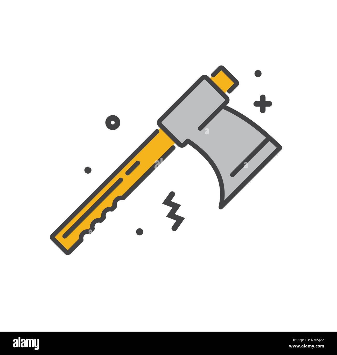 Tool axe line icon on white background for graphic and web design ...