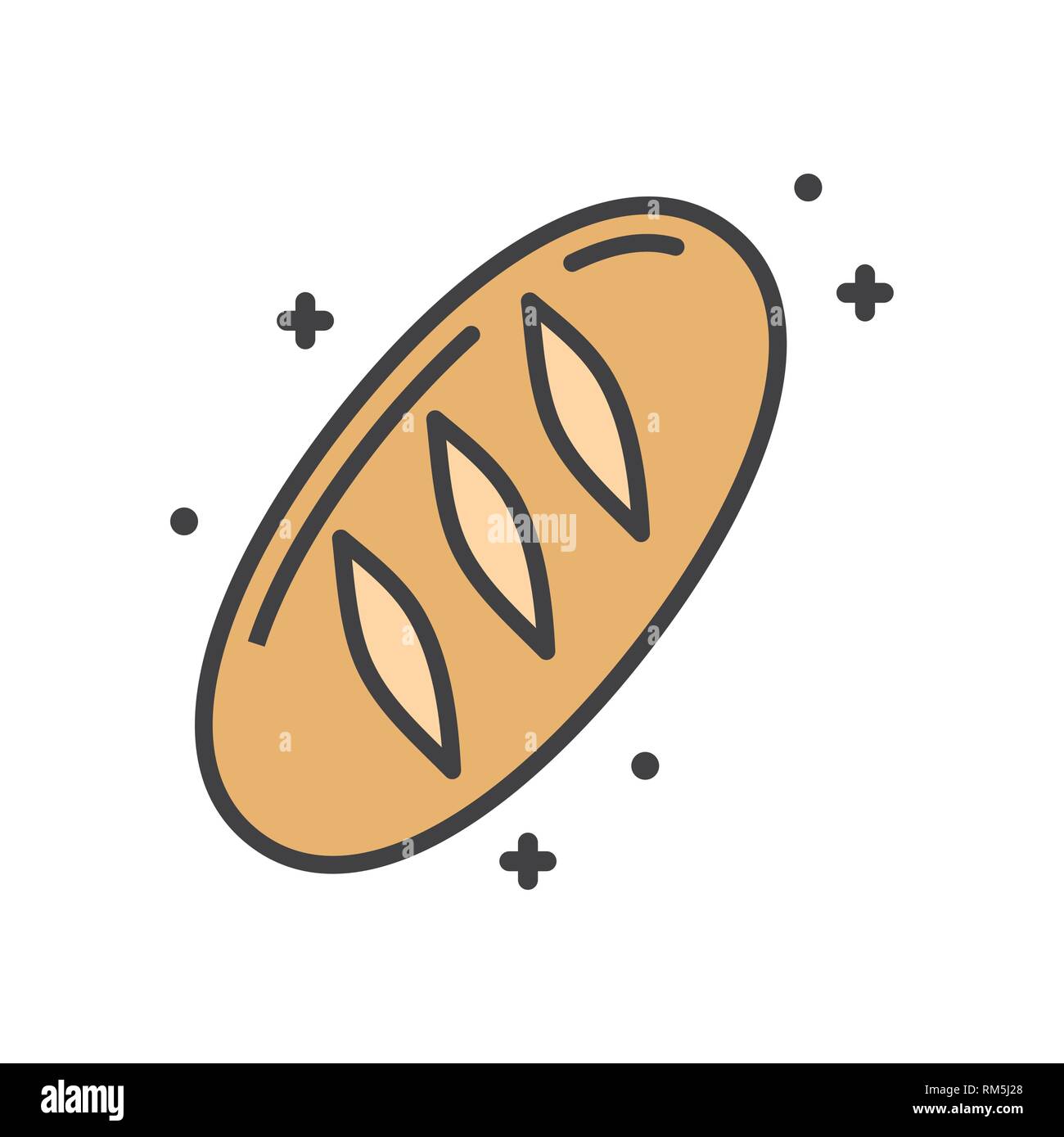 Bread outline icon on white background for graphic and web design ...