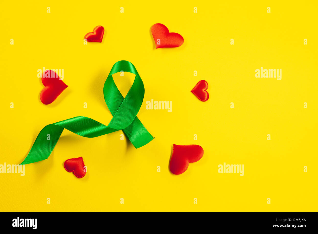 Liver Cancer and Hepatitis B - HVB Awareness month ribbon, Emerald ...