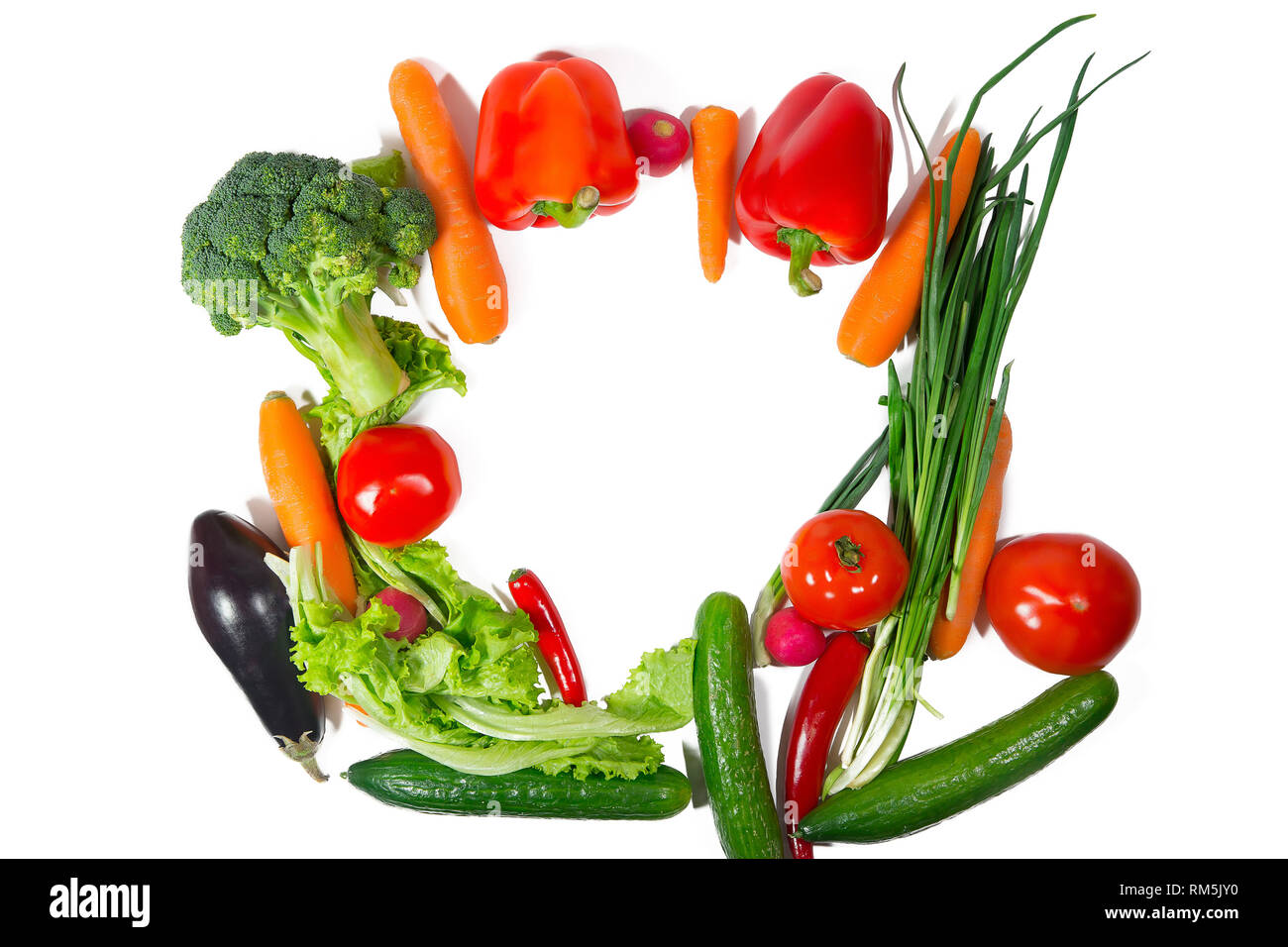 Many different vegetarian vegetables like frame. isolated on white ...