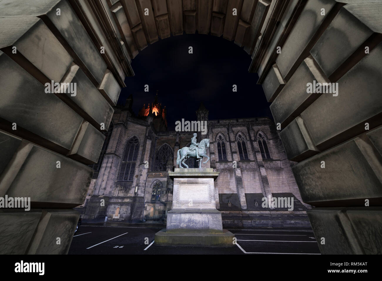Night view of Parliament Square home of Court of Session, in Edinburgh ...
