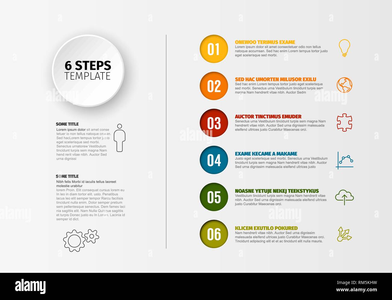 One two three four five six - vector progress steps template with ...