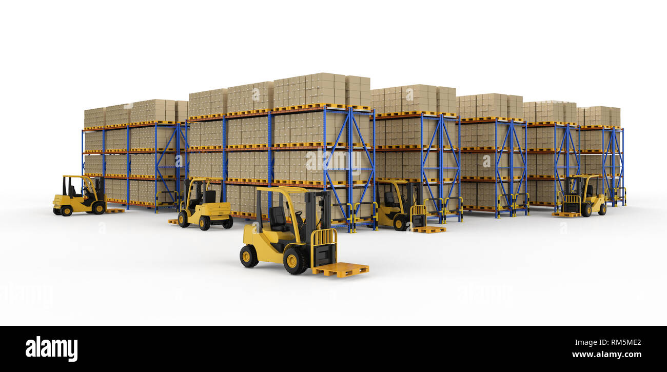 Goods in cardboard boxes Cut Out Stock Images & Pictures - Alamy