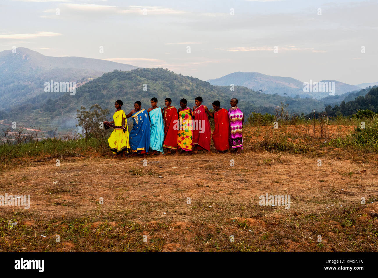 women performing Dhimsa folk dance, Andhra Pradesh, India, Asia Stock ...