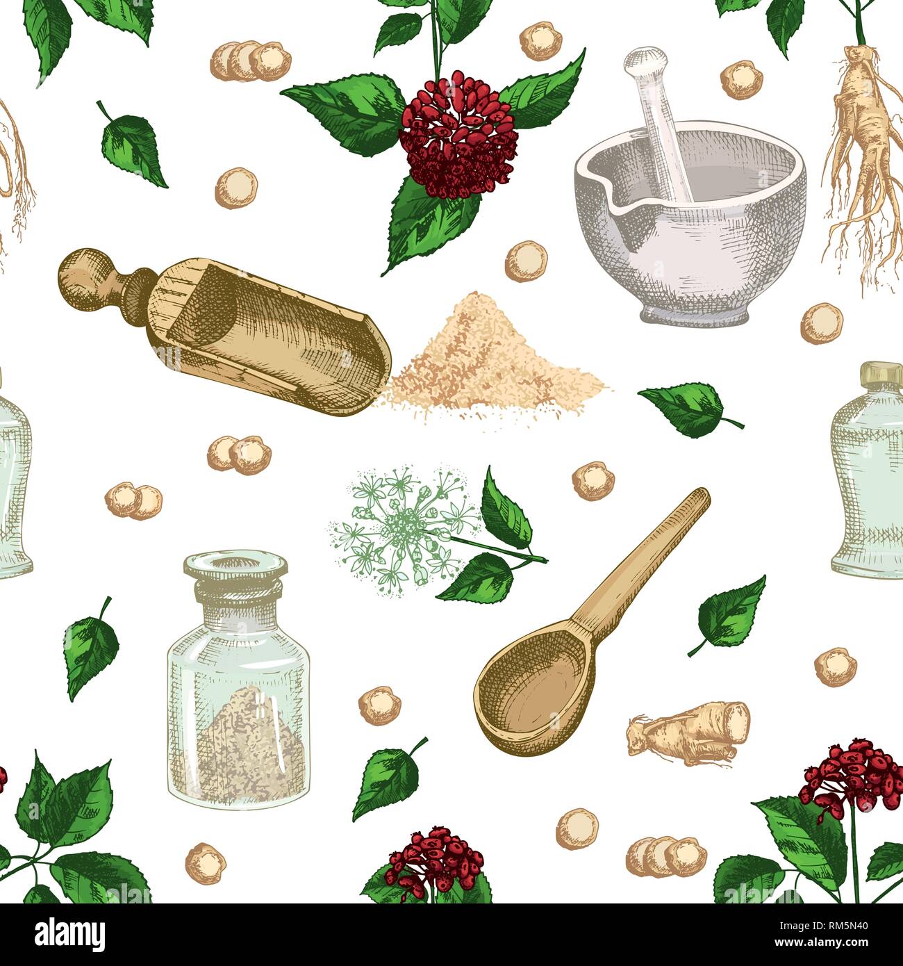 Korean ginseng roots Stock Vector Images - Alamy