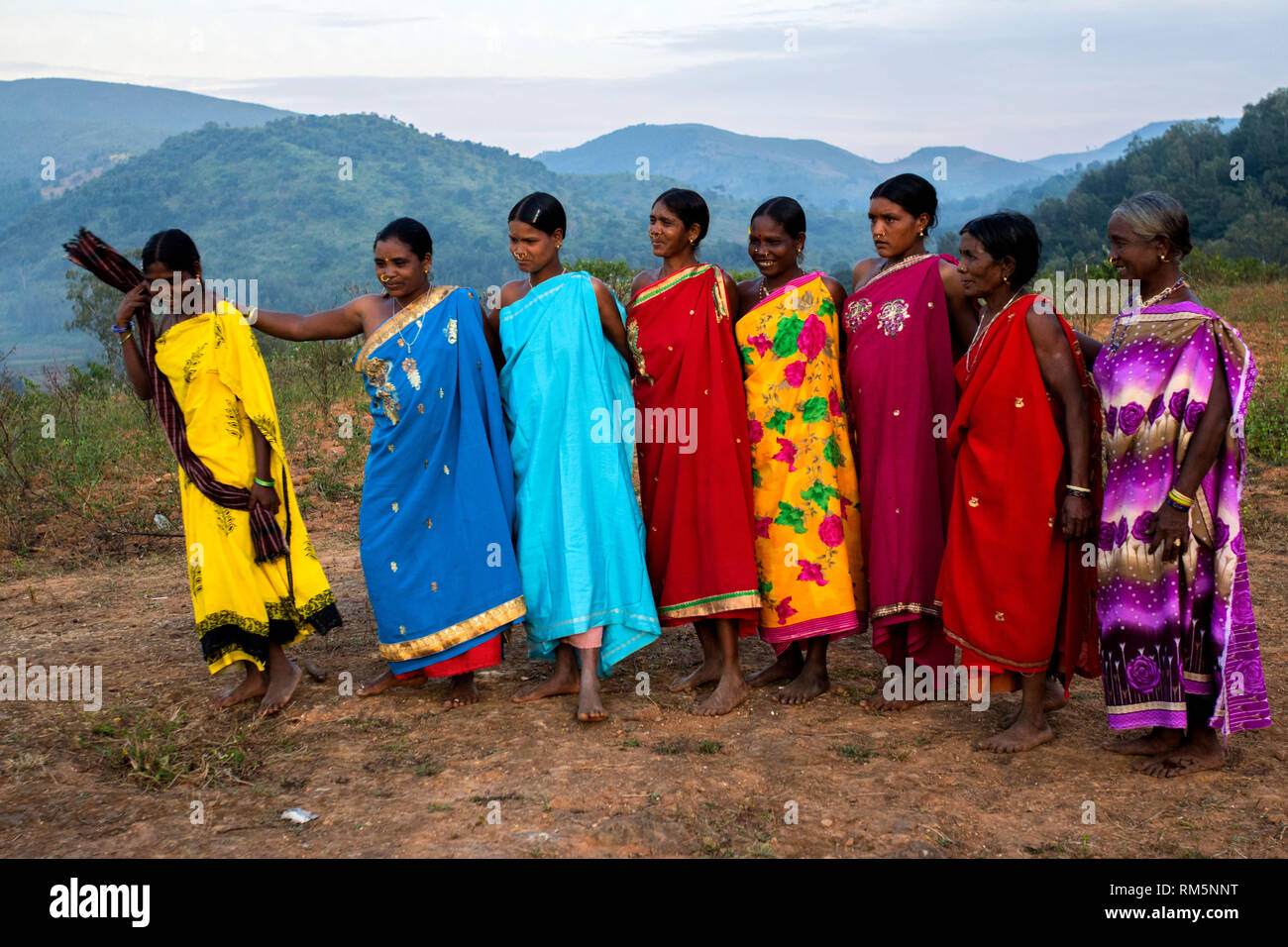 women performing Dhimsa folk dance, Andhra Pradesh, India, Asia Stock ...