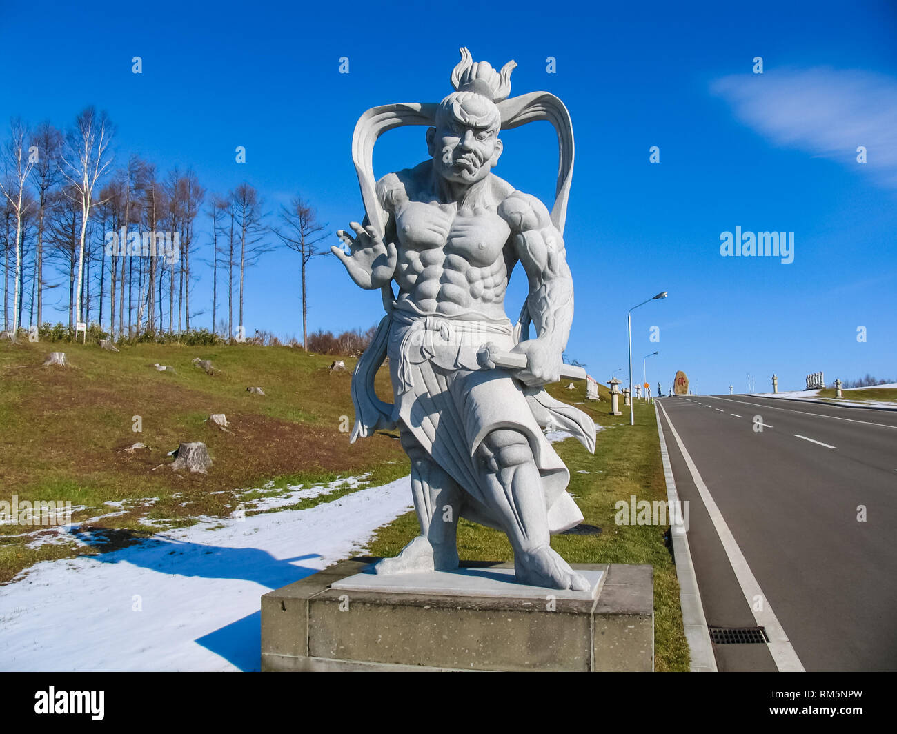 Esashi, Japan - February 24, 2014: A park of sculptures of copies of ...