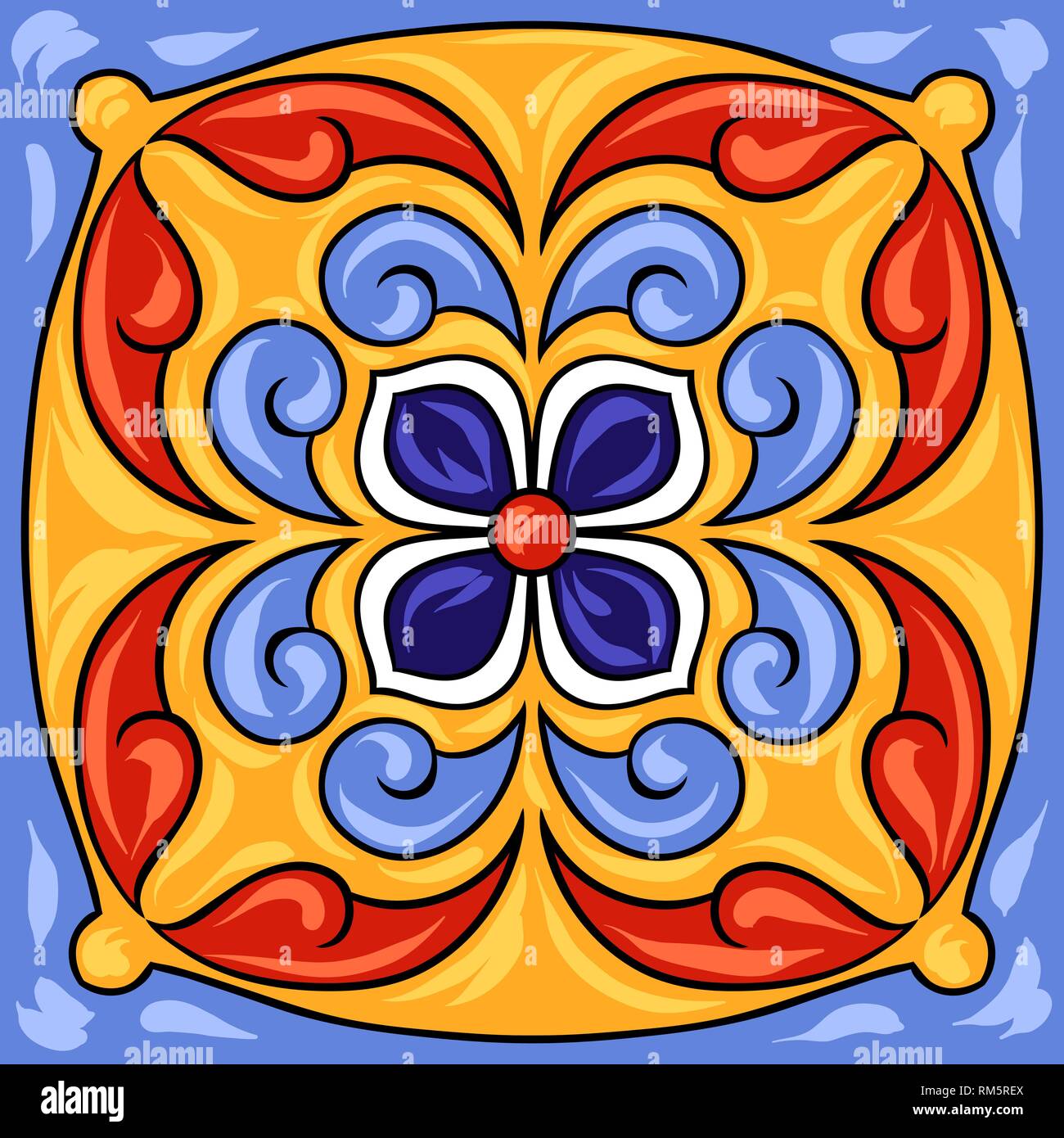 Mexican talavera ceramic tile pattern. Ethnic folk ornament Stock ...