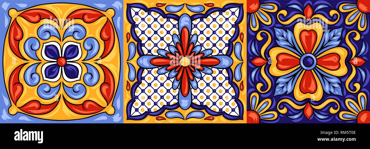 Mexican talavera ceramic tile pattern. Ethnic folk ornament Stock ...