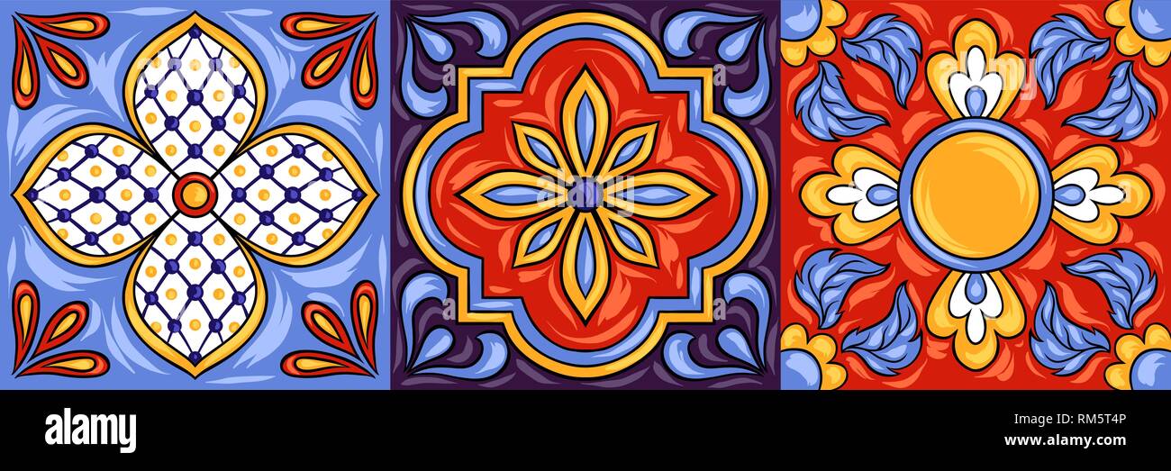 Mexican talavera ceramic tile pattern. Ethnic folk ornament Stock ...