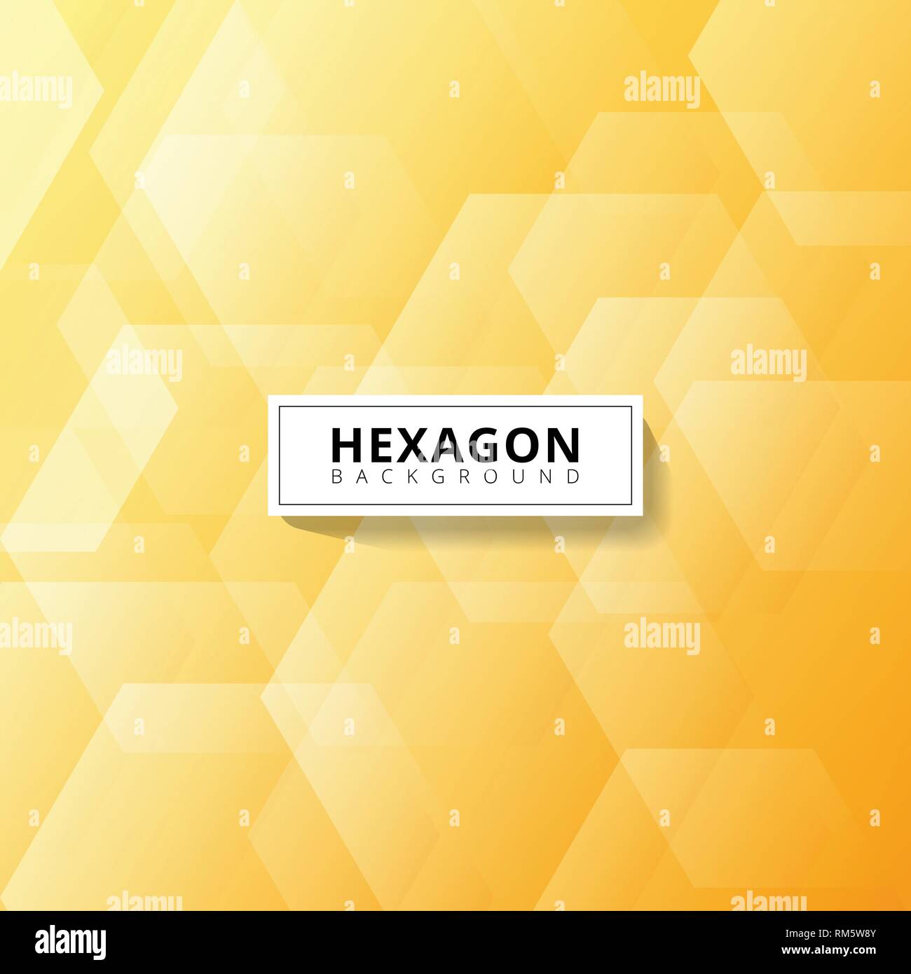 Abstract geometric hexagon overlapping layer on yellow background ...