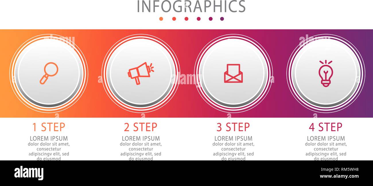 Modern vector illustration. Infographic circles template with four ...