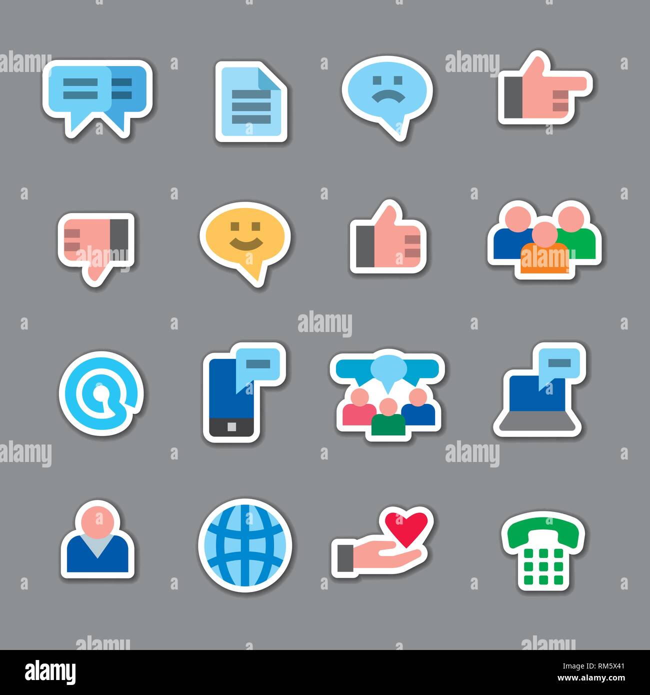 Social media stickers Stock Vector Images - Alamy