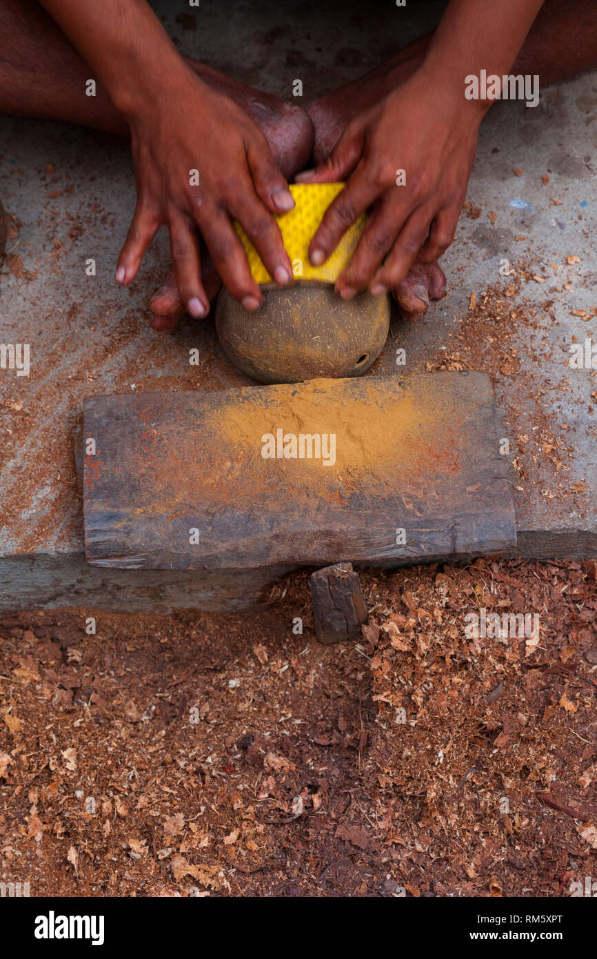 TEAK TREE - TECA (Tectona grandis). String instrument handicrafts ...