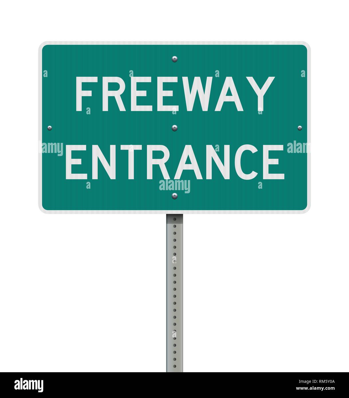 Vector illustration of the Freeway Entrance green road sign Stock ...