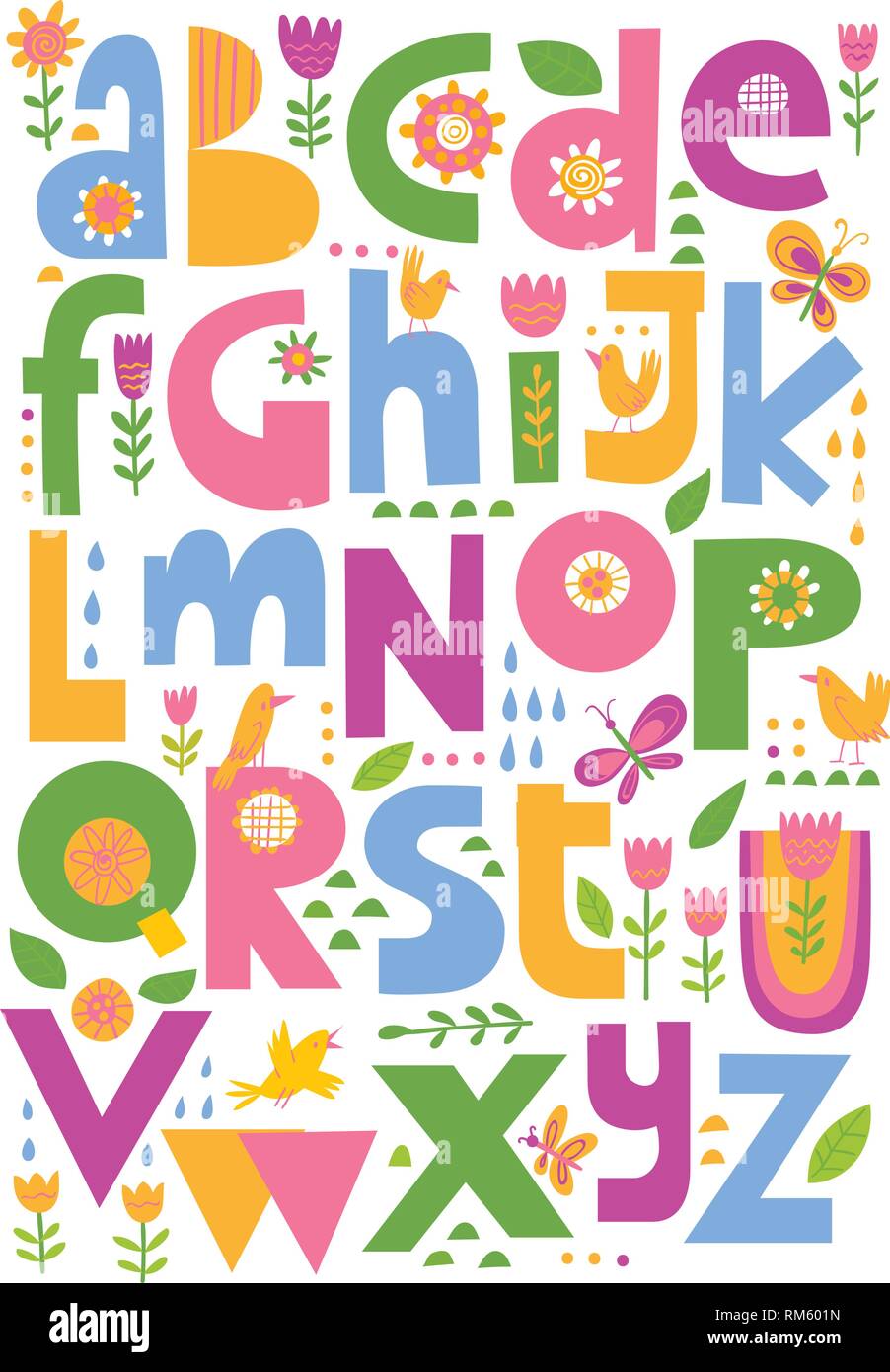 Vector ABC poster. Kids room decoration poster Stock Vector Image & Art ...