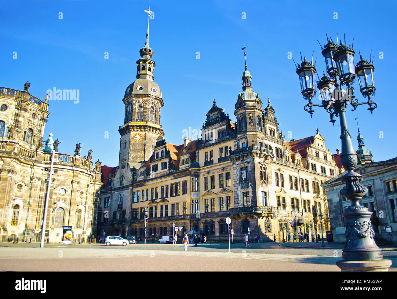 Theaterplatz square in Dresden, Germany. Cityscape of amazing ...