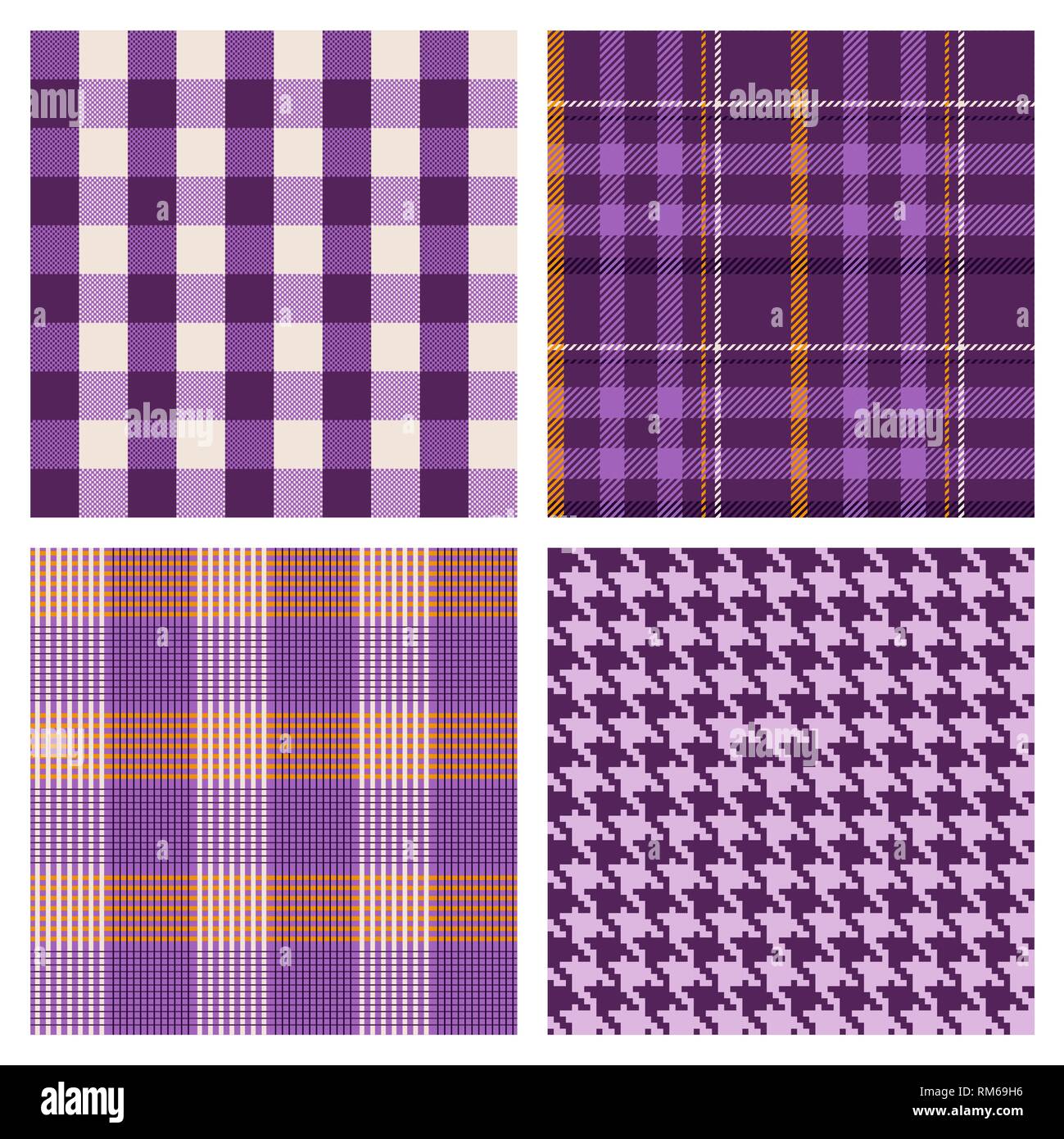 Seamless purple checked patterns Stock Vector Image & Art - Alamy