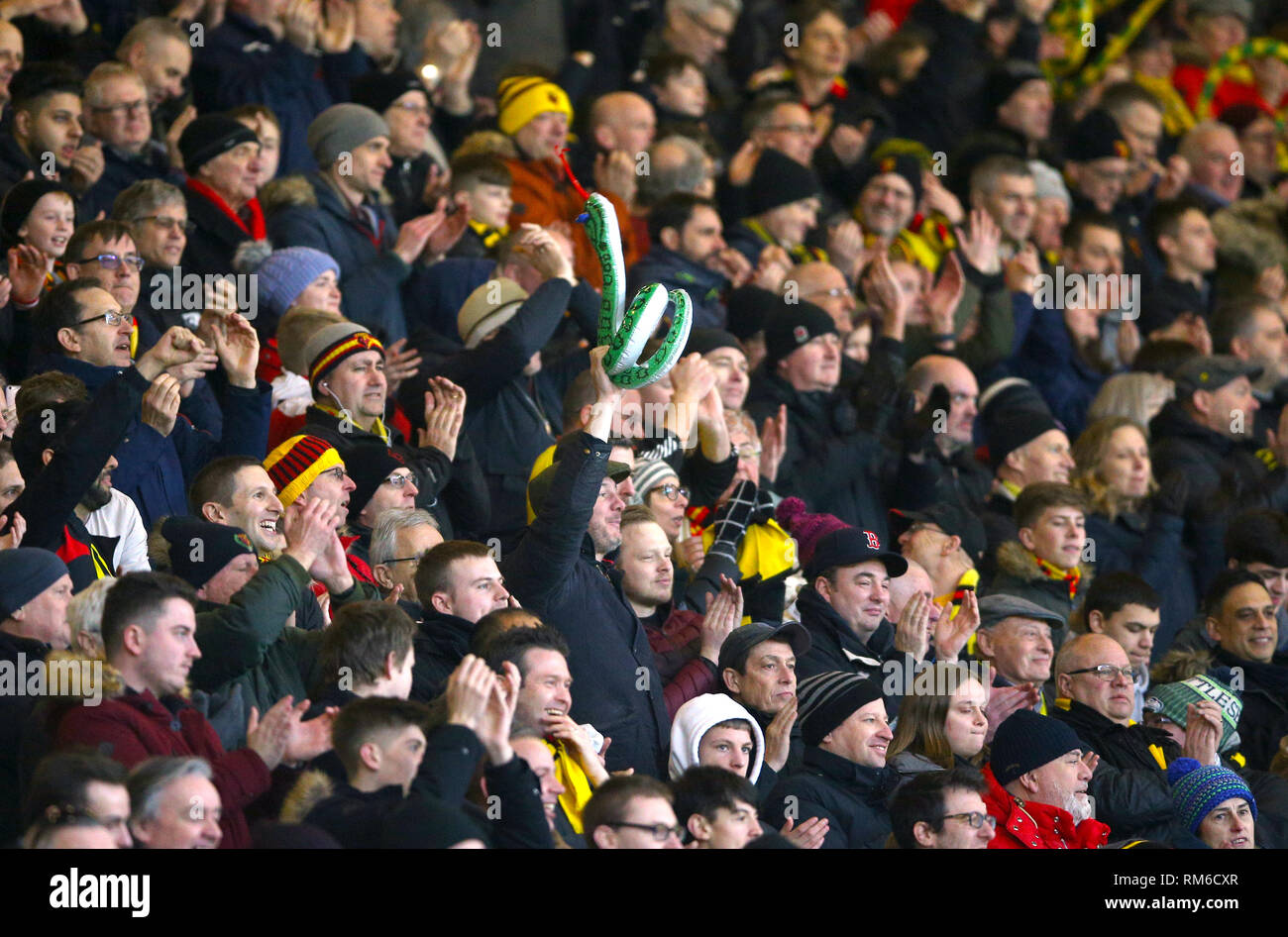 Watford fans in the stands Stock Photo - Alamy