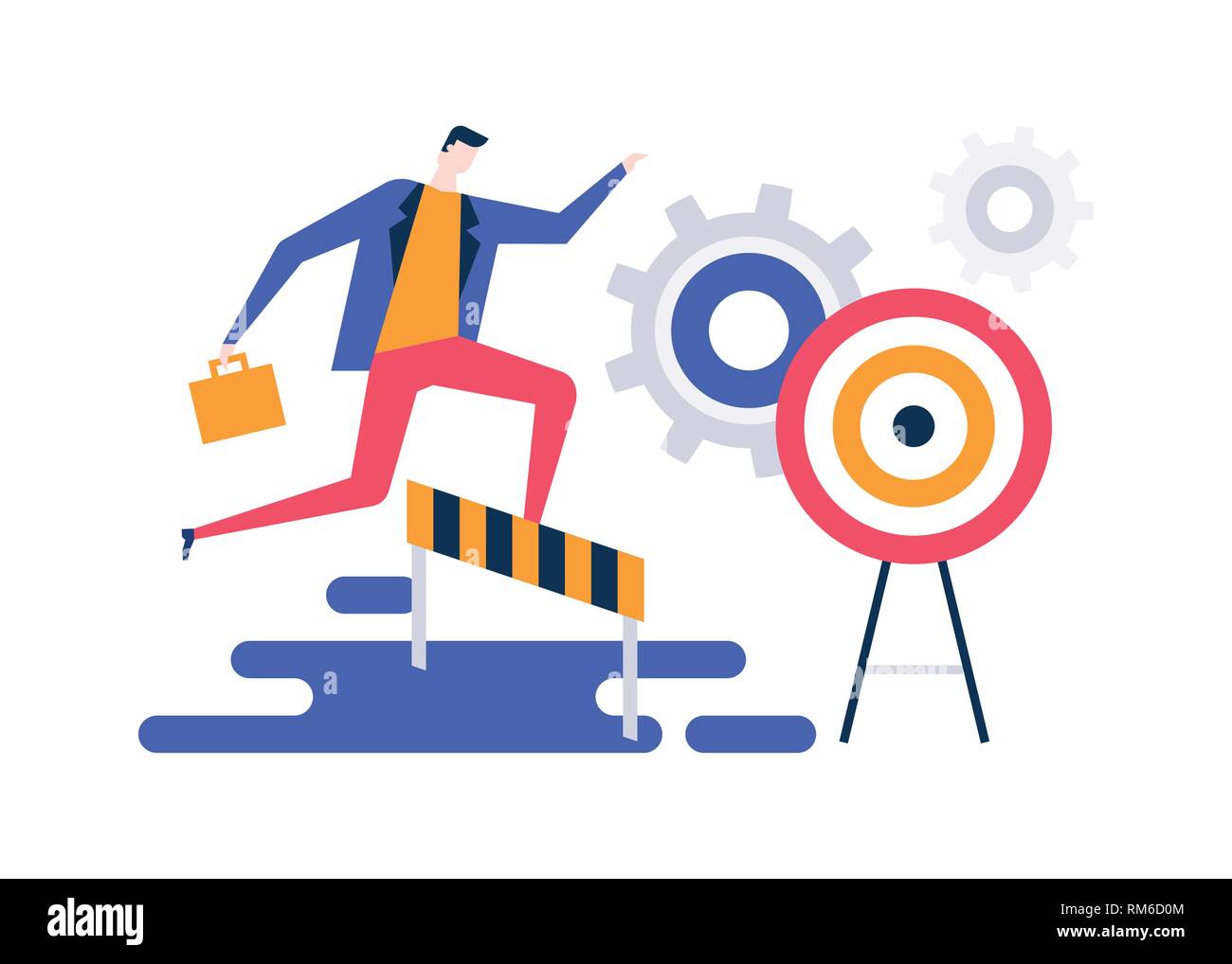 Goal achievement - colorful flat design style illustration Stock Vector ...